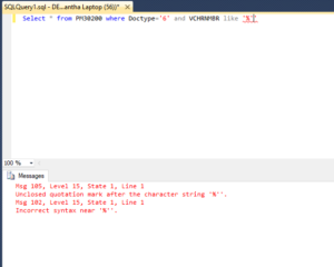 SQL Error: “Unclosed quotation mark after the character string ...